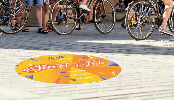 Custom Outdoor Decals Street & Sidewalk | Concrete Stickers