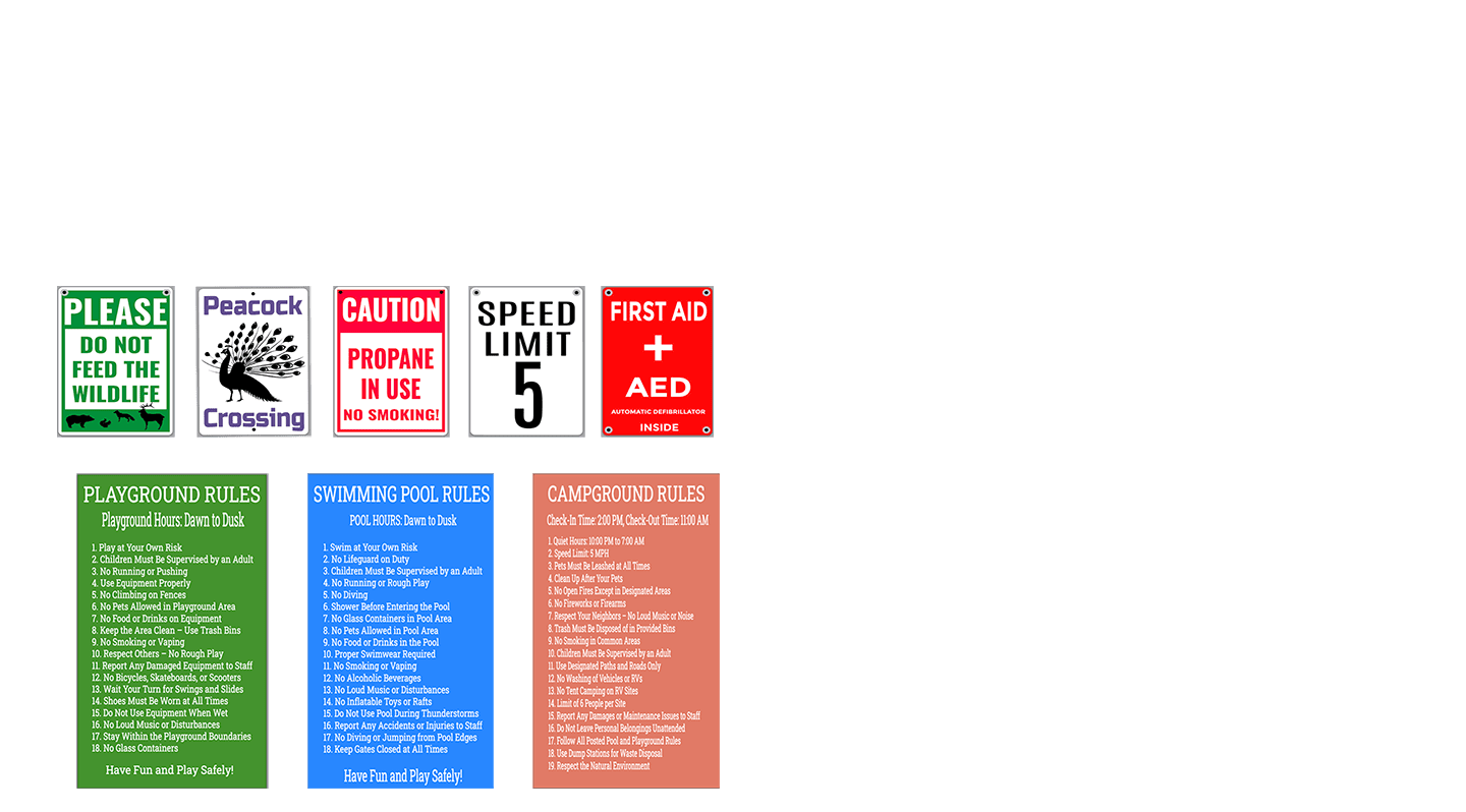 Camping Signs 4 - Way Stretch Campervan Carpet Lining | Combe Valley ...
